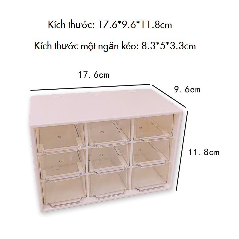 Super cute multi-purpose plastic box with 9 compartments, mini shelf ...