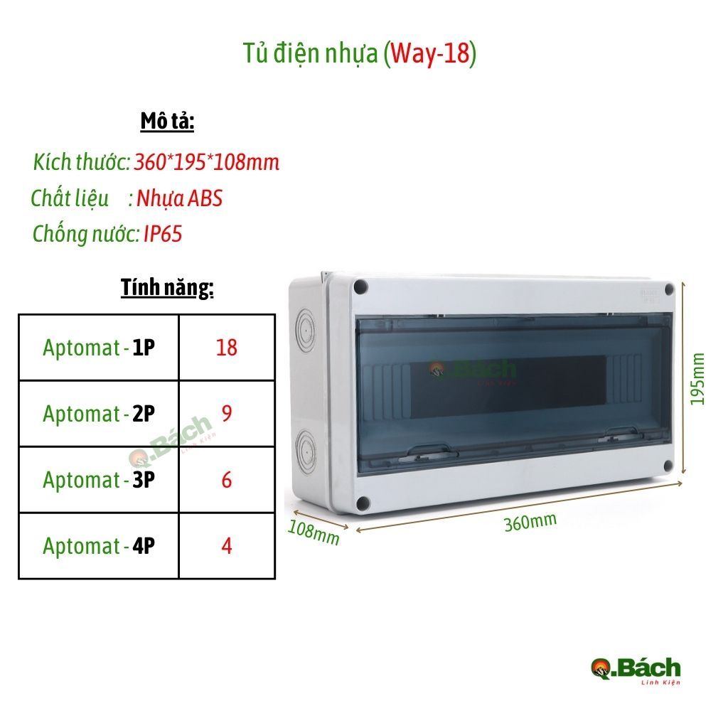 Way-18 plastic electrical cabinet (waterproof surface mounting ...