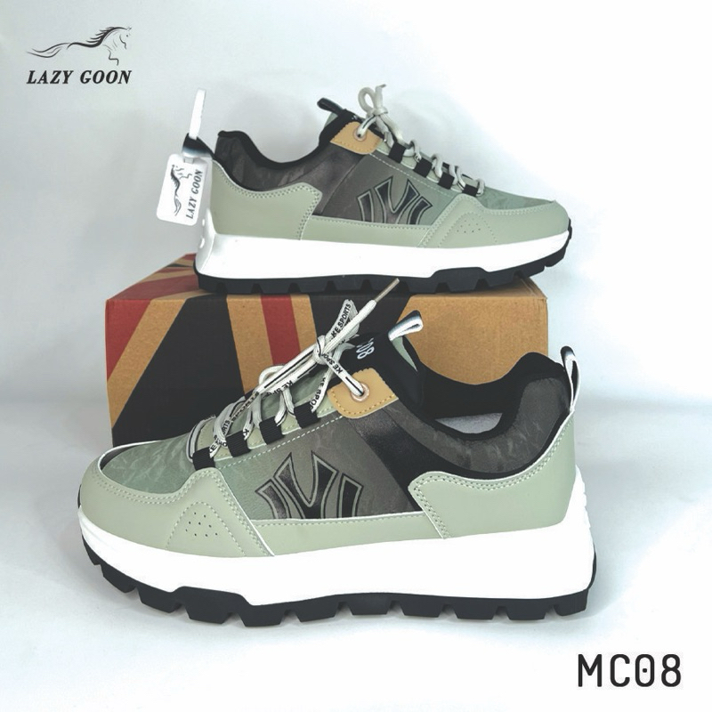 Mc08 moss green men's sneakers with Korean style height increasing ...