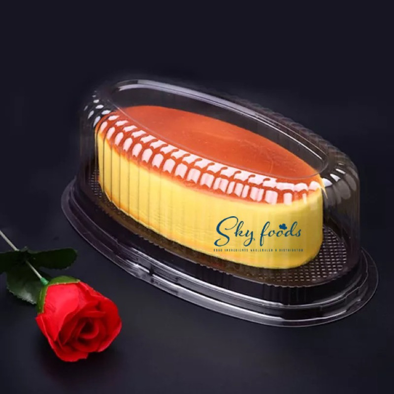 Oval box with black base, disposable box for cakes and fruits, thick, beautiful quality (50 ...