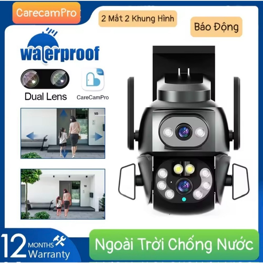 Carecam PRO Camera 2 Eyes 10M (New Model 2024) 360 Degree Rotation ...