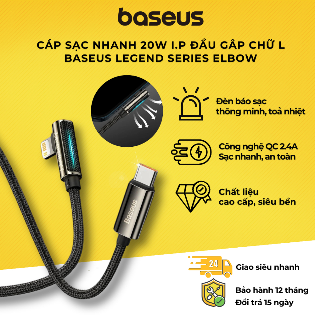 Baseus gaming folding charging cable supports 20W PD fast charging with ...