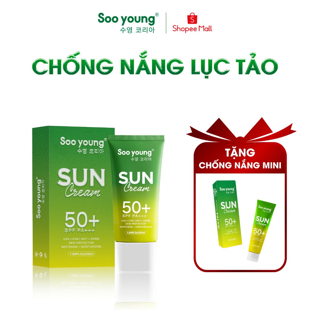 Sooyoung KOREA Green Algae Sunscreen FPS 50+ 50ml | Shopee Philippines
