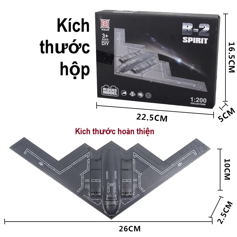 MHQS assembly model 1:200 scale B2 Spirit Airplane (Xuja) | Shopee ...