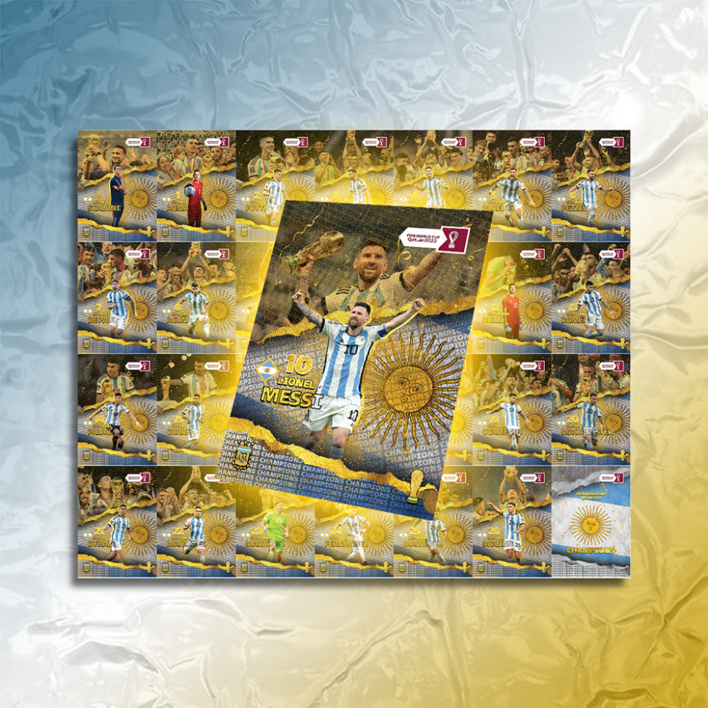 Set of 27 Argentina Champions 2022 WC Football Player Cards | Lionel ...