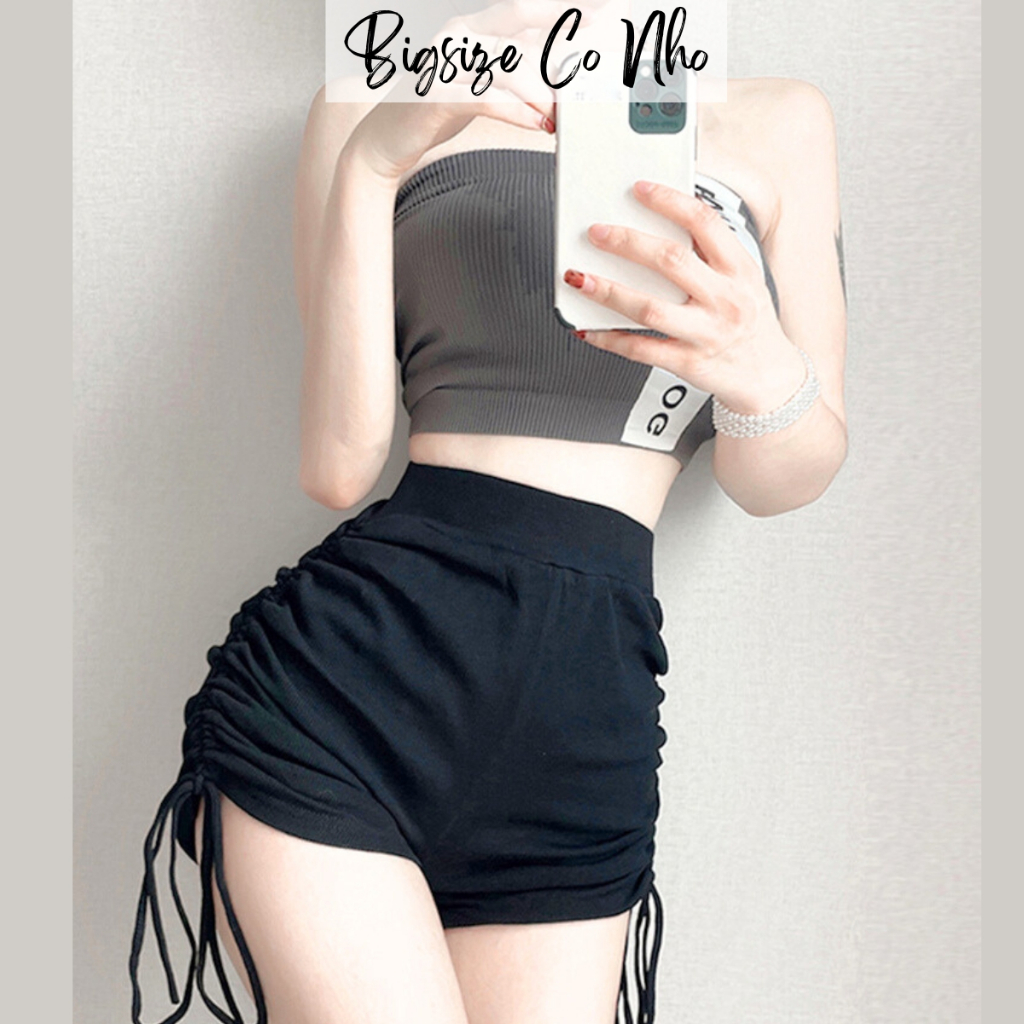 Shorts Bigsize Women's body-hugging drawstring made of stretchy umi ...