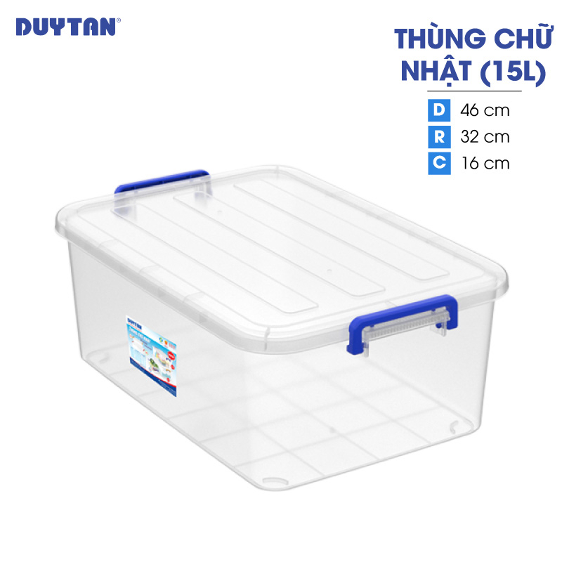 DUY TAN plastic rectangular barrel 15 liters (46 x 32 x 16 cm) | Shopee ...