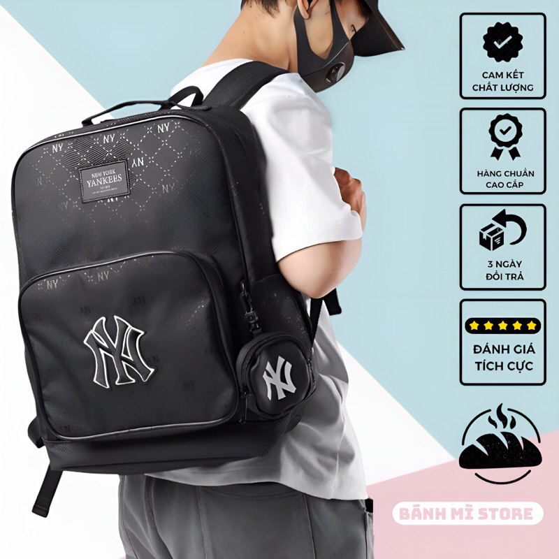 Ny MLB Monogram Black Print Backpack - BREAD STORE - MLB Sports ...