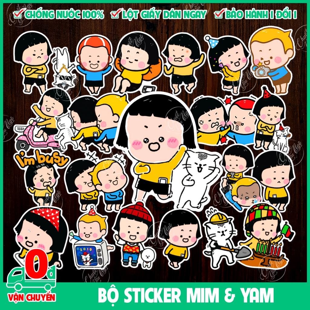 Combo 100 MIM & YAM Stickers Cute Stickers laptop Decoration Phone ...