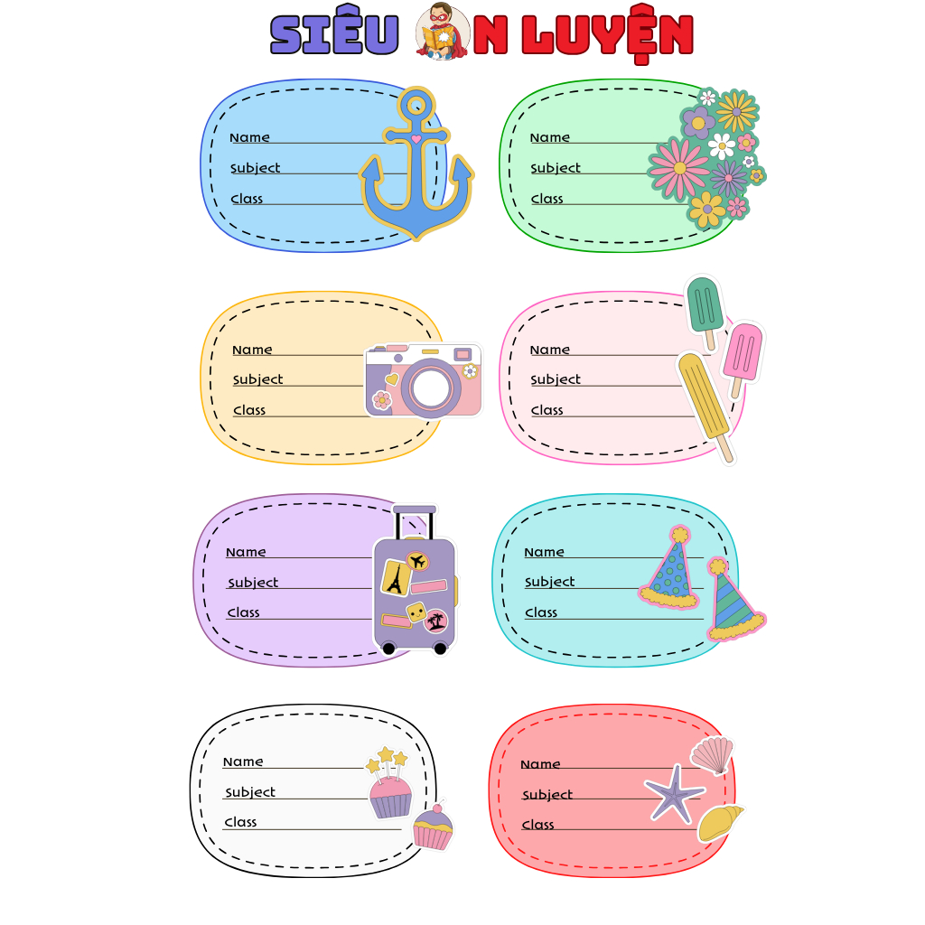 Student Notebook Labels with Pre-Adhesive Cute Design | Shopee Philippines