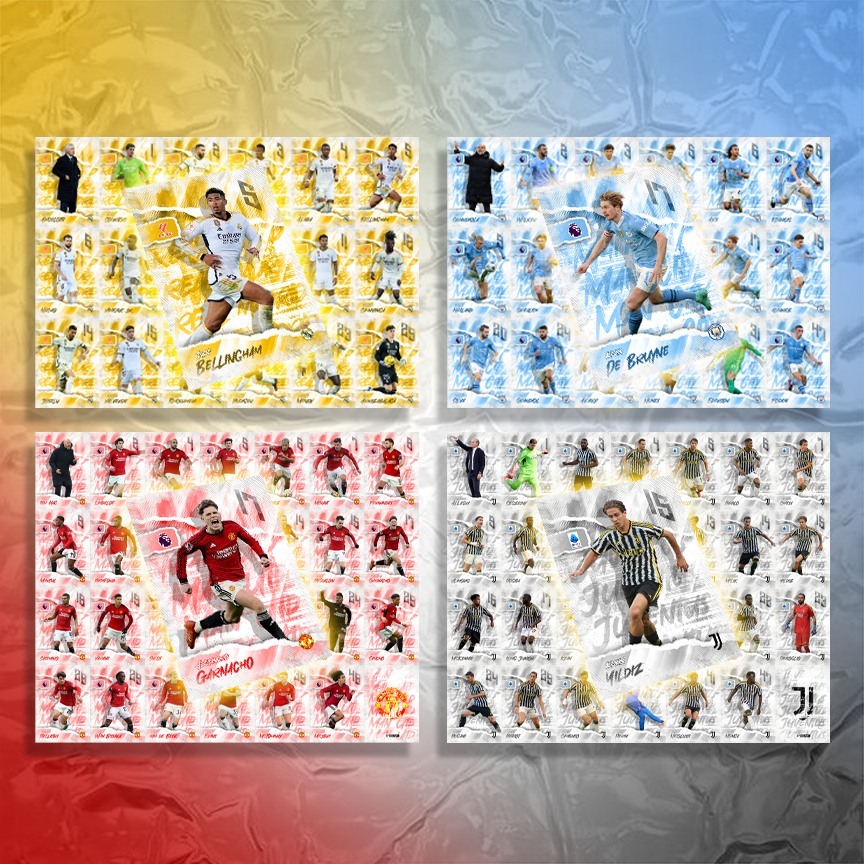 Set of 18 football player cards REAL MADRID LIVERPOOL MANCHESTER CITY ...