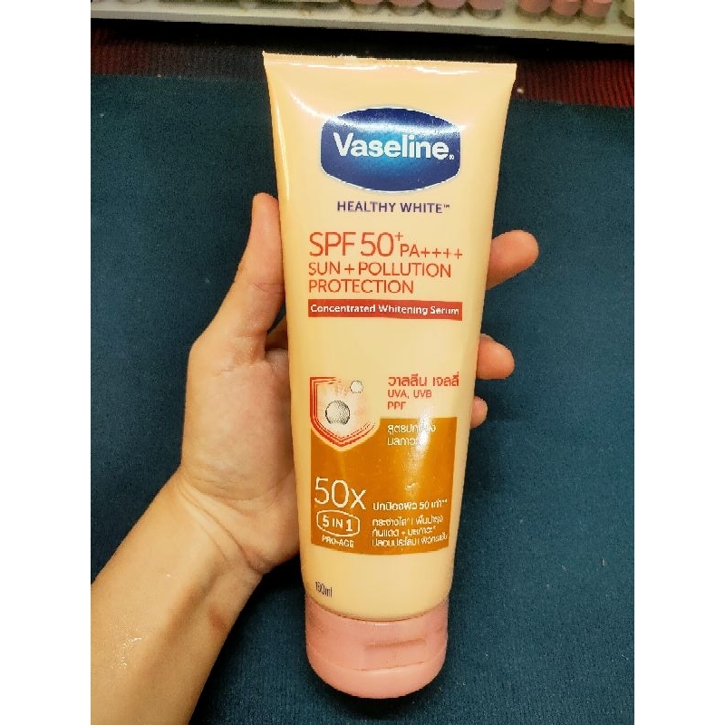 Vaseline 50x Sunscreen Whitening Body Lotion SPF 50+ Thailand 180ML 70% ...