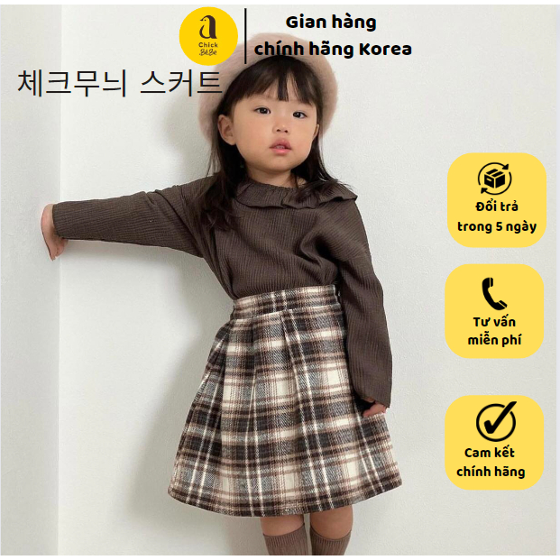 Aladin brown plaid skirt made in Korea for girls from 16-21kg | Shopee Philippines