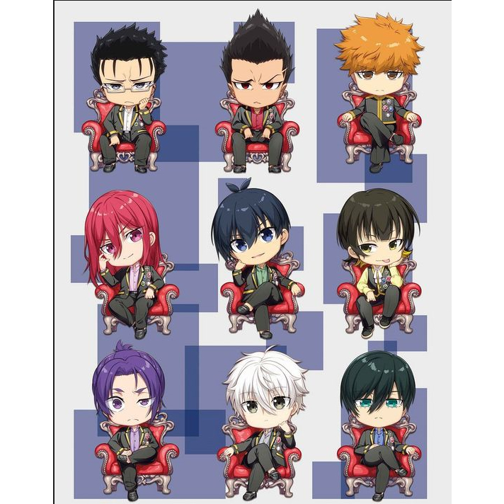 [ Pack GACHA ] cute blue lock comic standee sitting chair 3cm close to ...