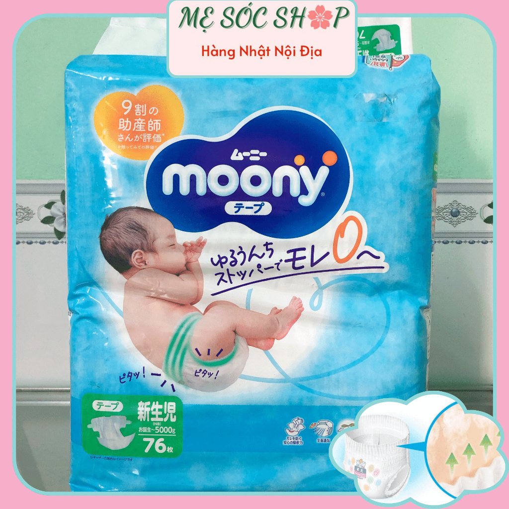 Diapers / Diapers Moony Japanese Domestic Blue Moony Diapers With Diaper Sizes NB / Mm | Shopee ...