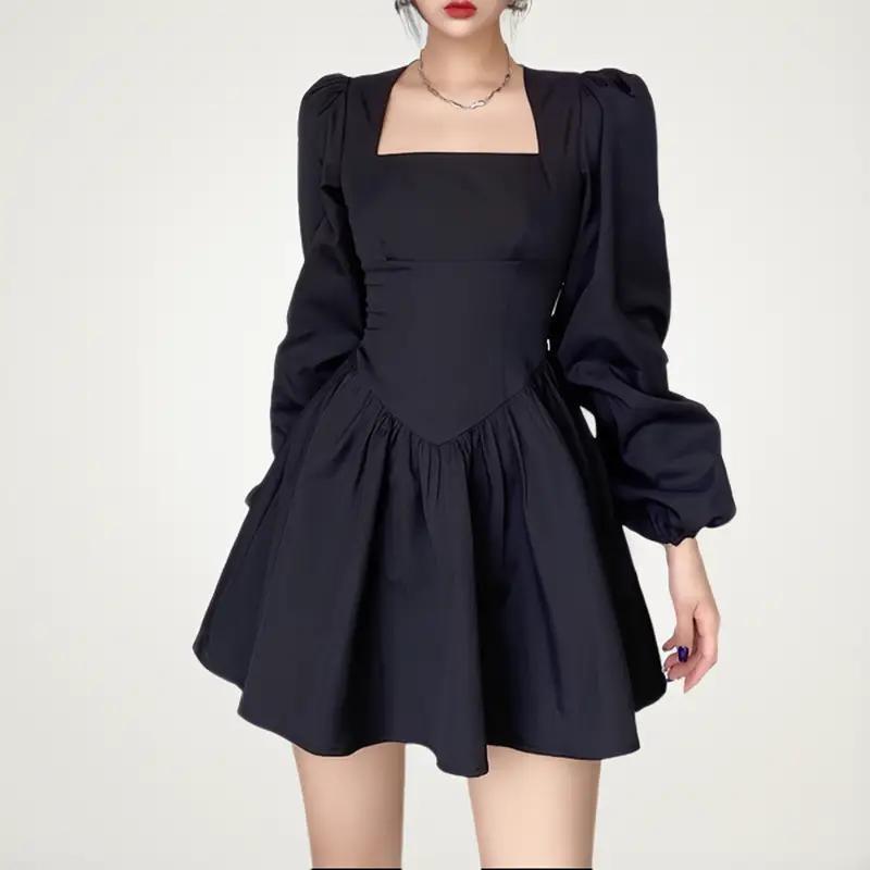 Dress, Thick, Soft, Cool, Ulzang, Korean Dress, Puffy Skirt. Elastic ...