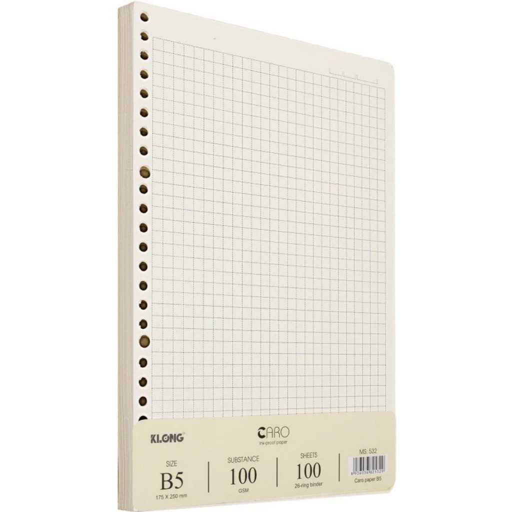 B5 Klong notebook insert 100 sheets 120gsm - Checkered / Horizontal ...