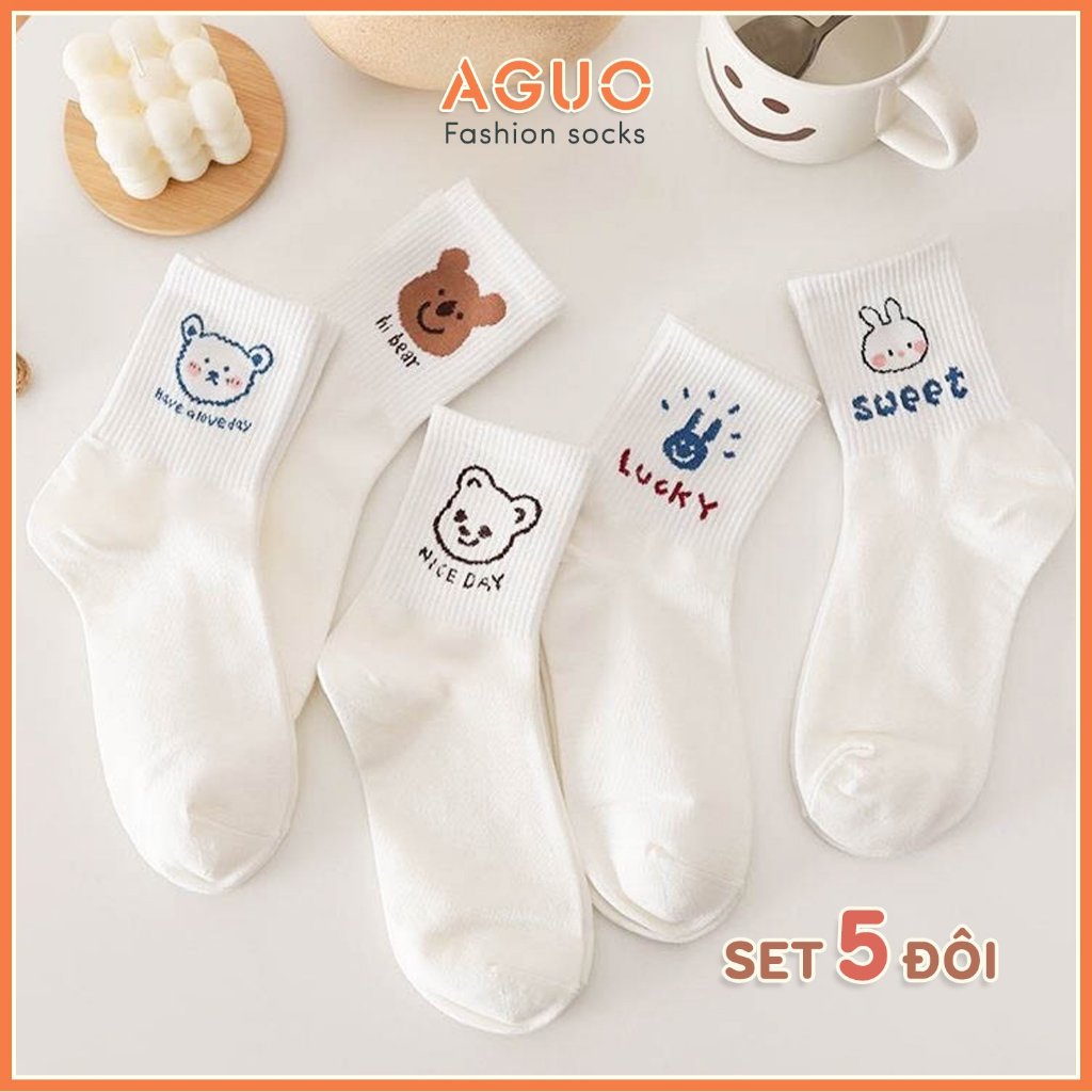 Women's high-neck socks with lovely patterns, breathable cotton socks ...