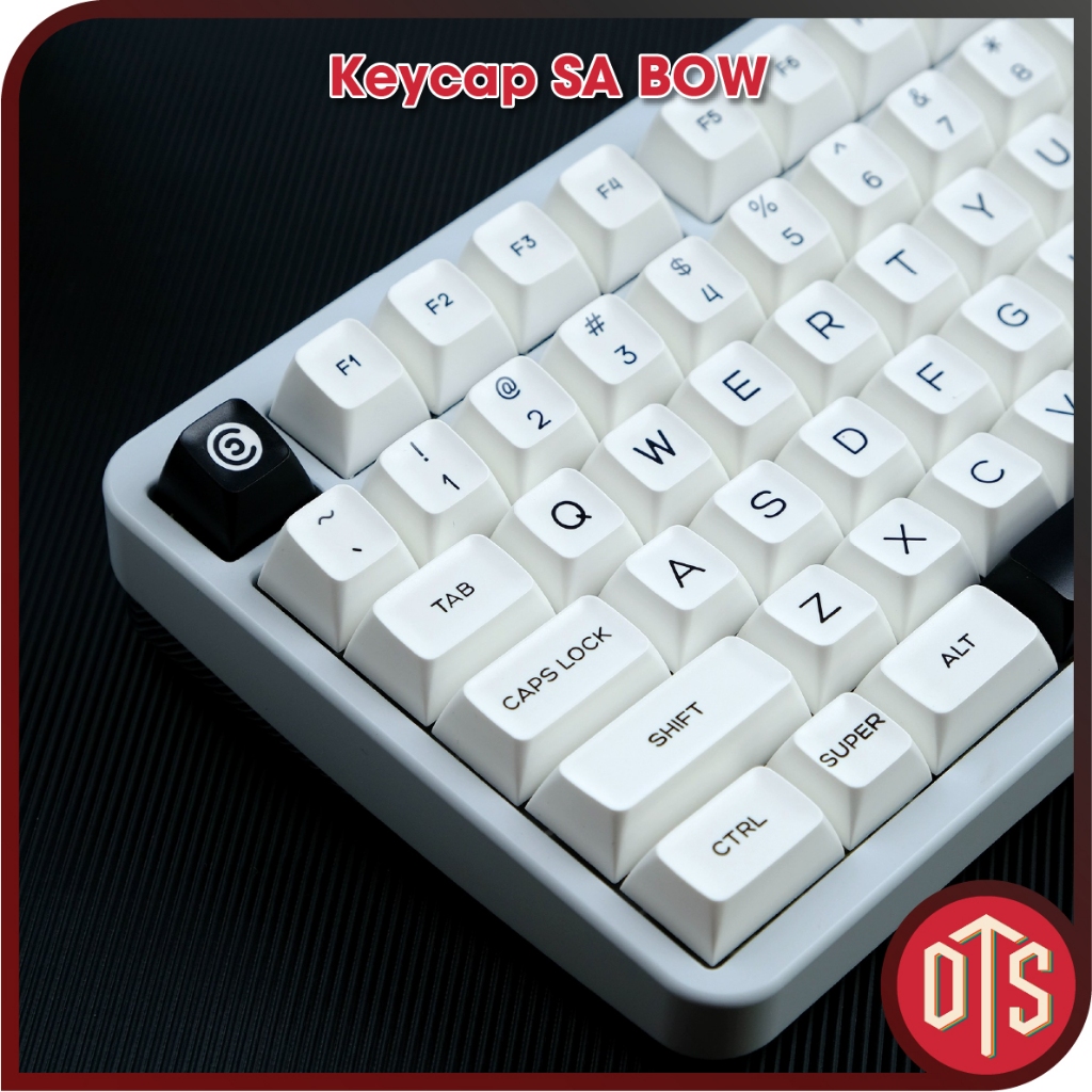 Keycap SA Black on White PBT Double shot BOW | Plastic buttons for ...