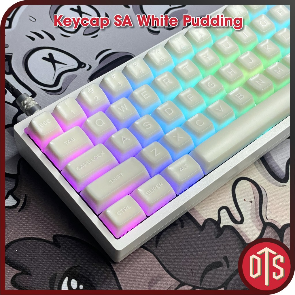 Keycap SA White Pudding Semi-transparent White Double shot sharp | Abs ...