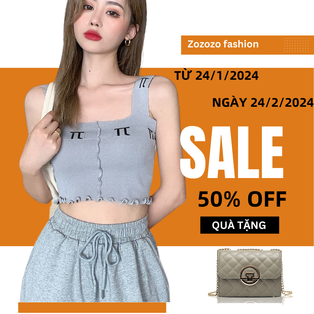 Large 2-strap crop top with square neck knitted with body-hugging wavy ...