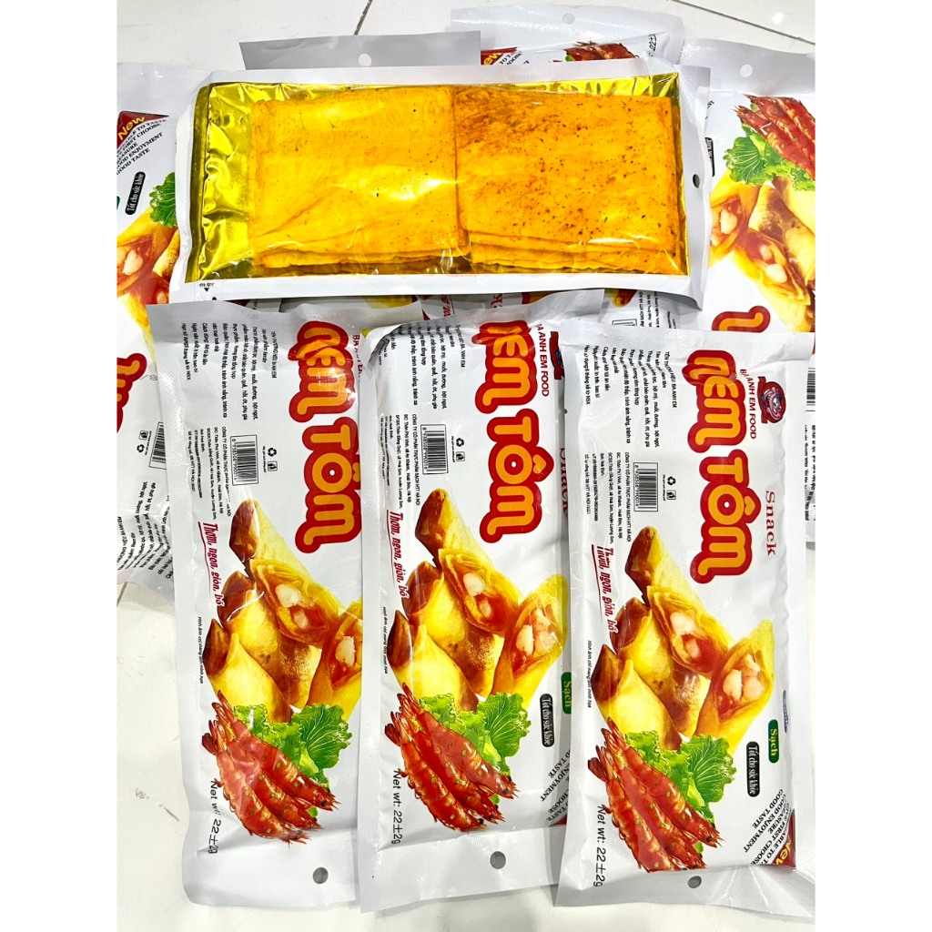 Combo of 5 Packs of Three Brothers Food Nem Tom Snack, Spicy Shredded ...