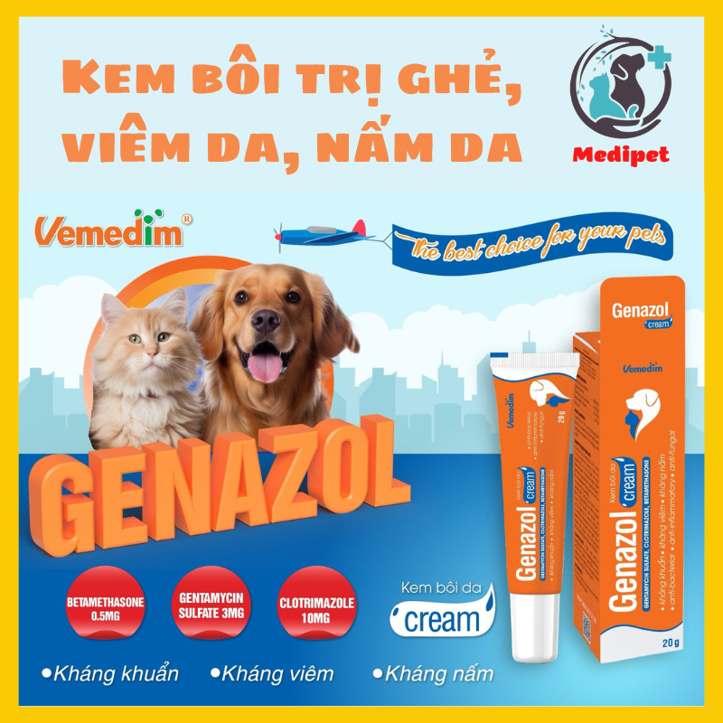 Genazol cream for scabies, dermatitis, ringworm, and mites, 20g tube ...