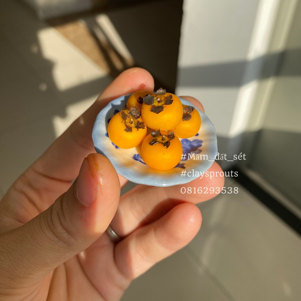 Mini crispy persimmon model for dollhouses from clay at 1/6 scale ...