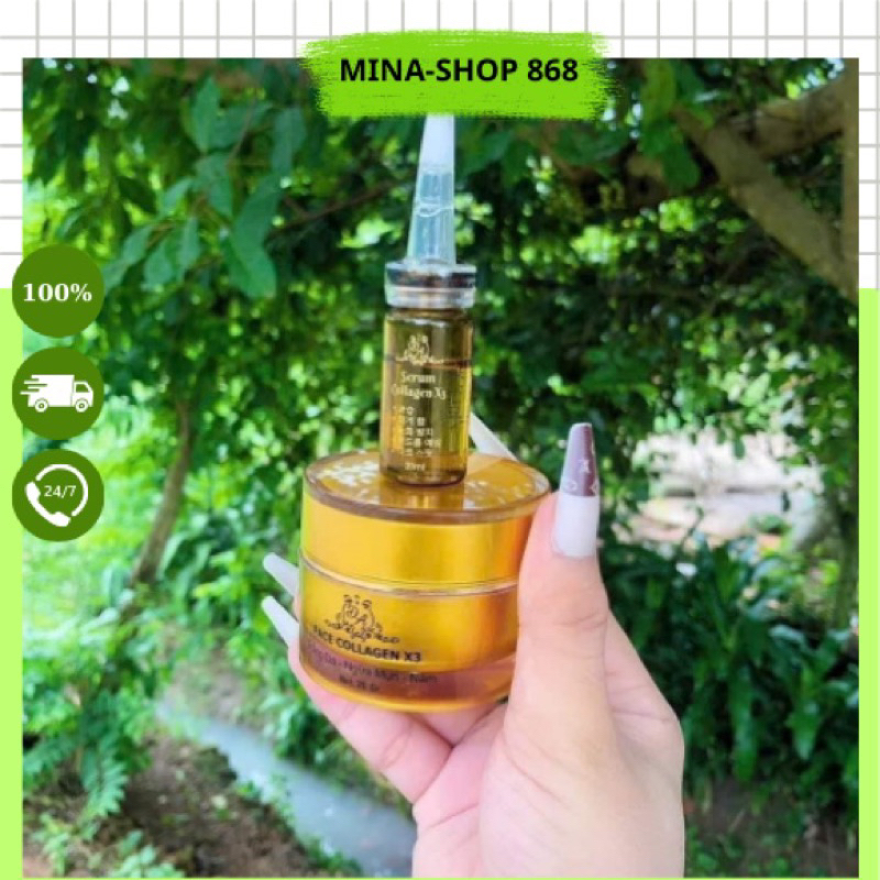 Combo Face Collagen X3 and Collagen Serum X3 MP Dong Anh, Helps Prevent ...