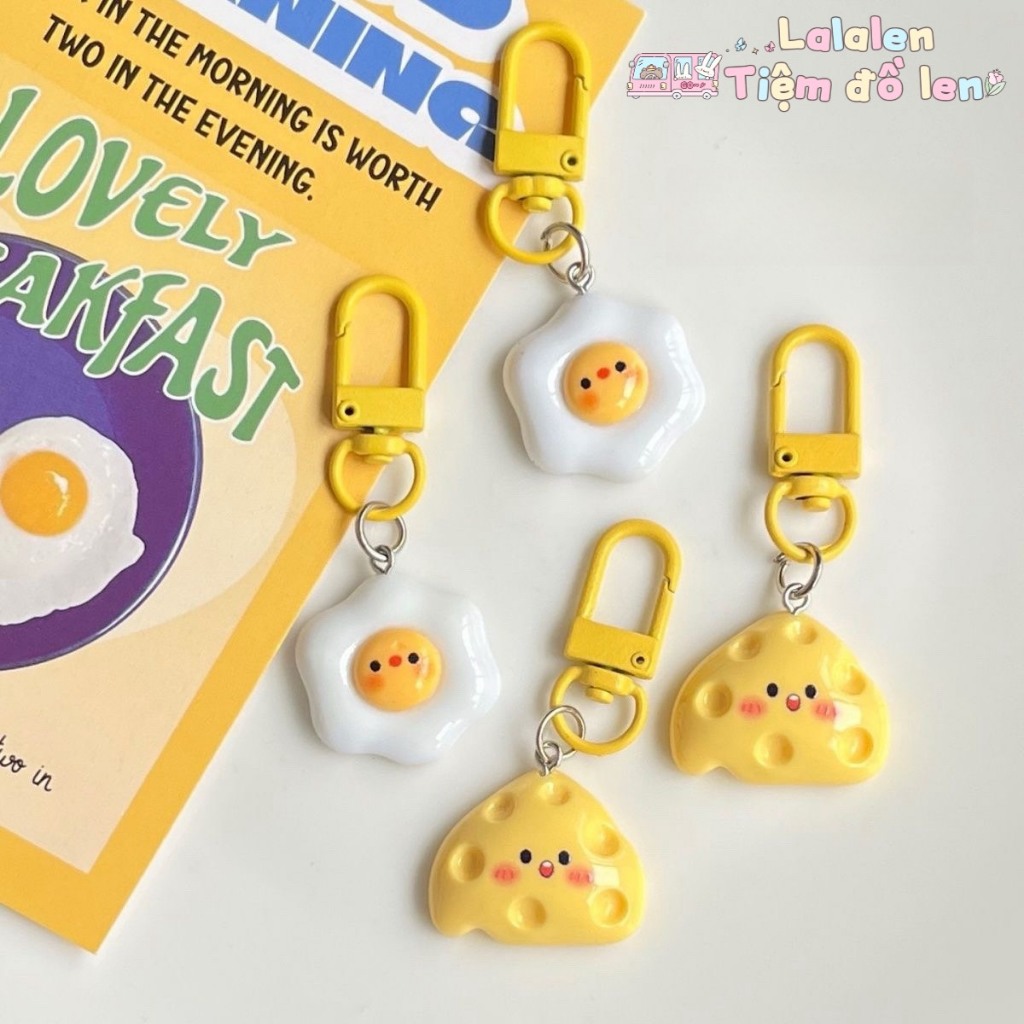 Cute Cartoon Chicken Egg Cheese Key Chain | Shopee Philippines