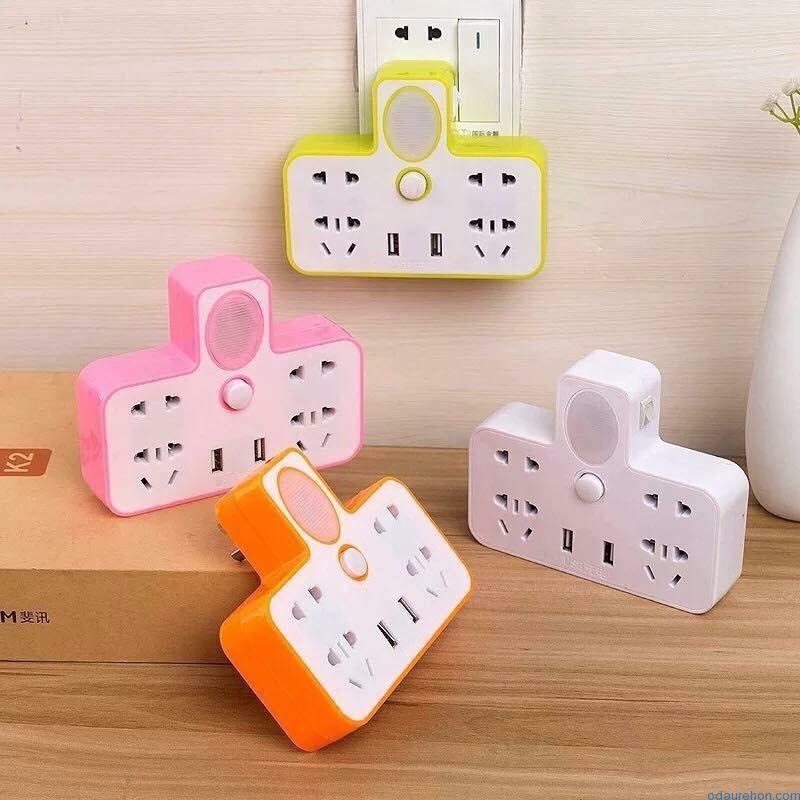 T-shaped power outlet with glowing light to replace night light ...