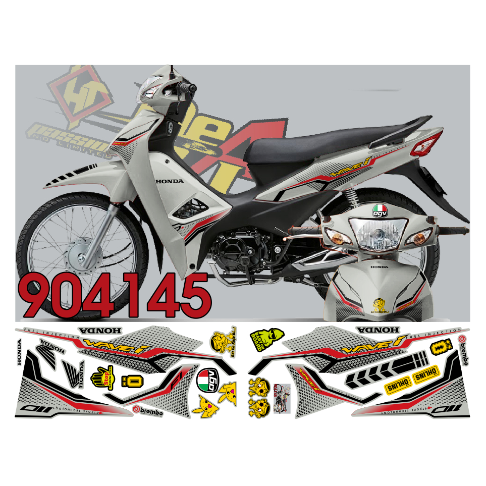 Wave ALPHA 110 removable sticker (2017 - 2024 model year) WAVE i 110 ...