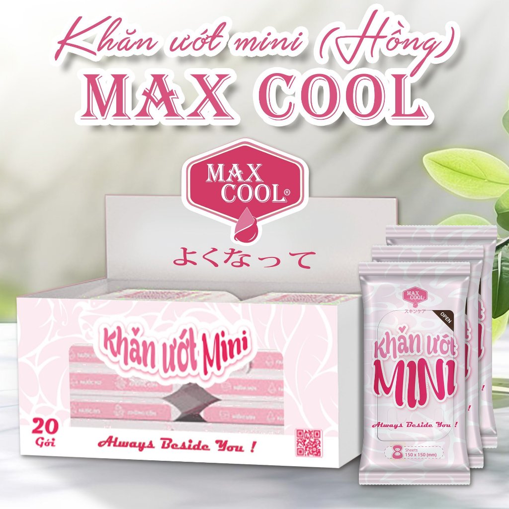 1 Box (20 Packs) Mini Max Cool Wet Wipes 8 Sheets - Convenient And Safe ...
