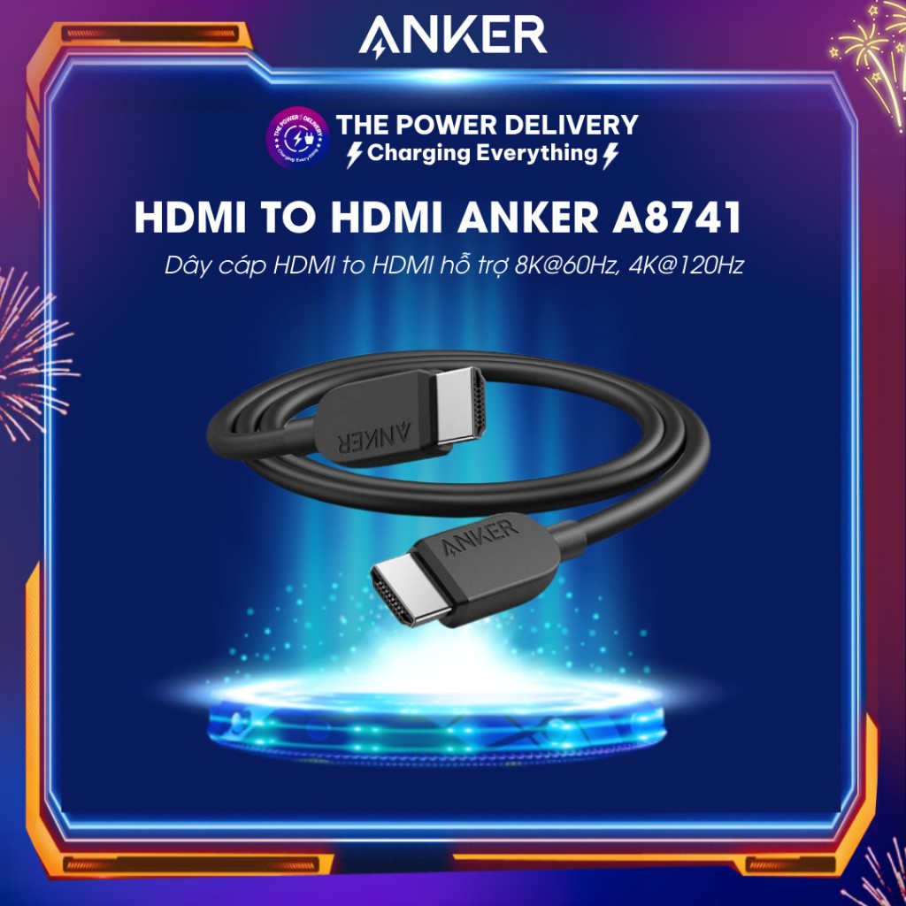 Anker A8741 HDMI to HDMI cable supports 60Hz, Ultra HD 120Hz with HDMI ...