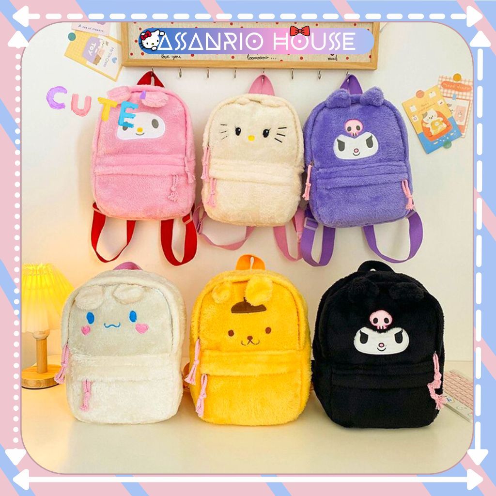 Sanrio cartoon teddy bear student backpack with ears, cute student ...