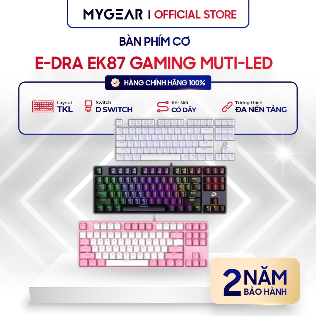 Mechanical keyboard E-Dra EK87 Gaming Muti-Led - Genuine product ...