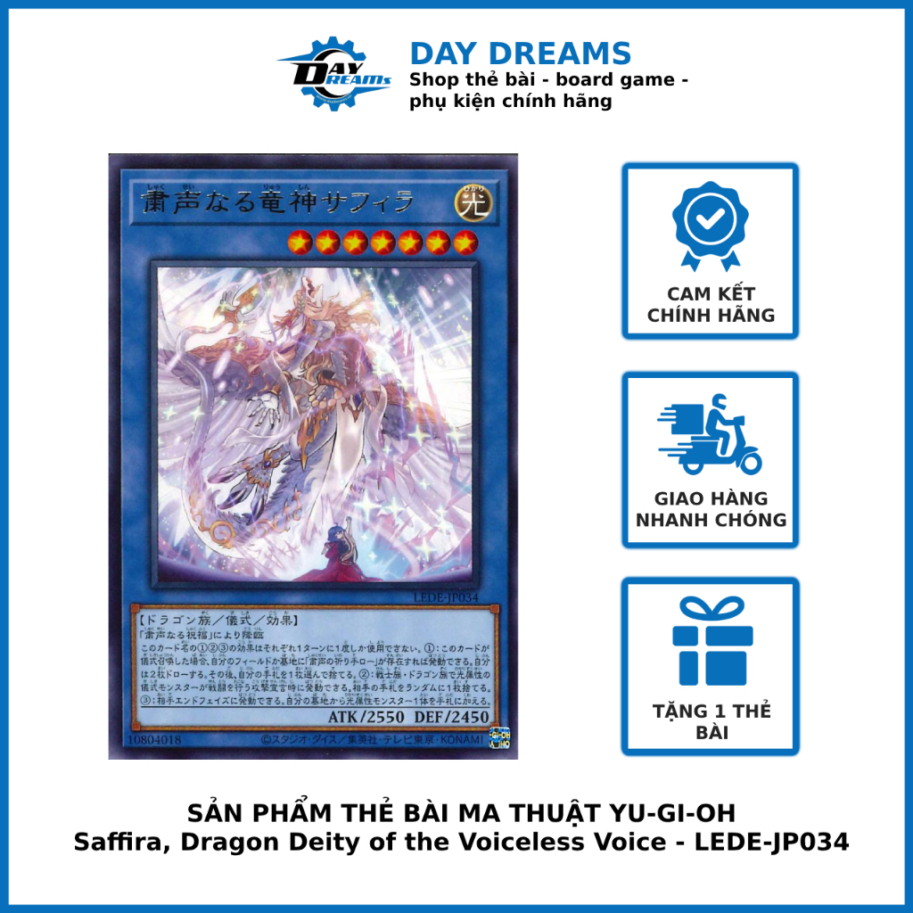 Yugioh Card!: Saffira, Dragon Deity of the Voiceless Voice - LEDE-JP034 - Rare | Shopee Philippines