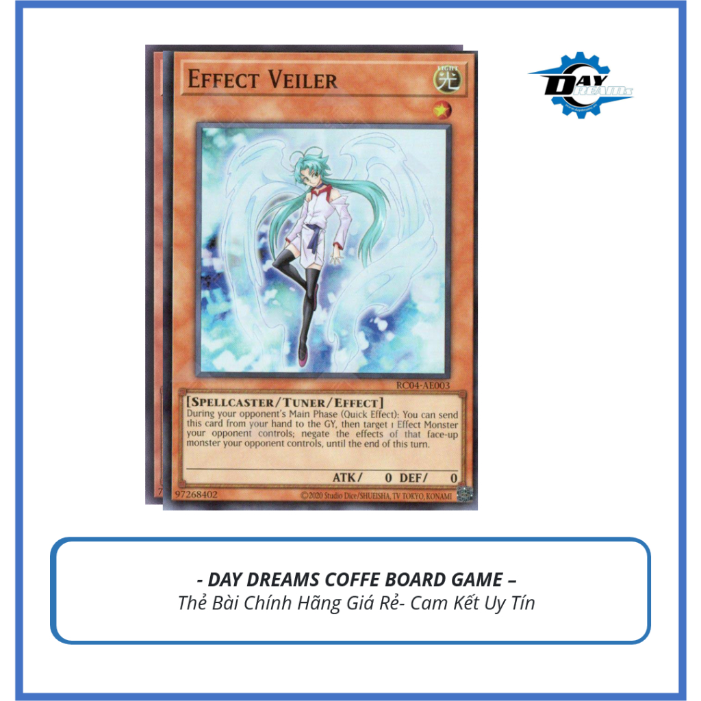 GENUINE YUGIOH CARD - ENGLISH LANGUAGE:RC04-AE003 Effect Veiler (SR) | Shopee Philippines