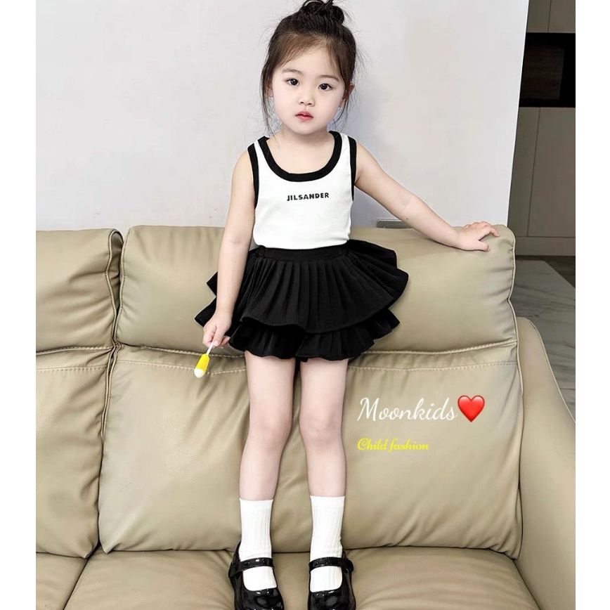 Baby girl clothes set - skirt set Sleeveless 2-layer backless for ...