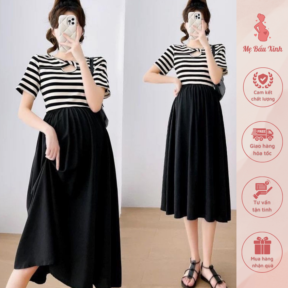 Office maternity dress with youthful twisted chest design, office ...