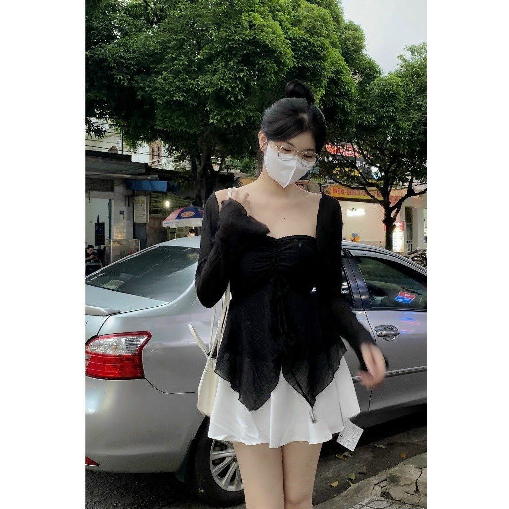 Cute Flared Tube Top and Jacket Set Shop Tien Linh | Shopee Philippines