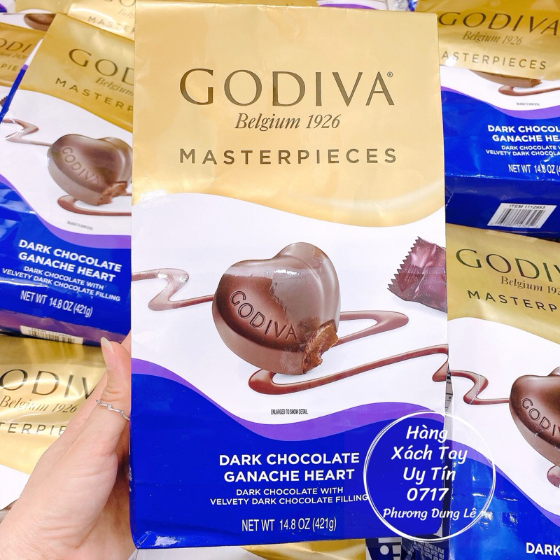 GODIVA dark Chocolate Slightly sweet Chocolate Ganache Heart GODIVA American standard Heart 421g ...