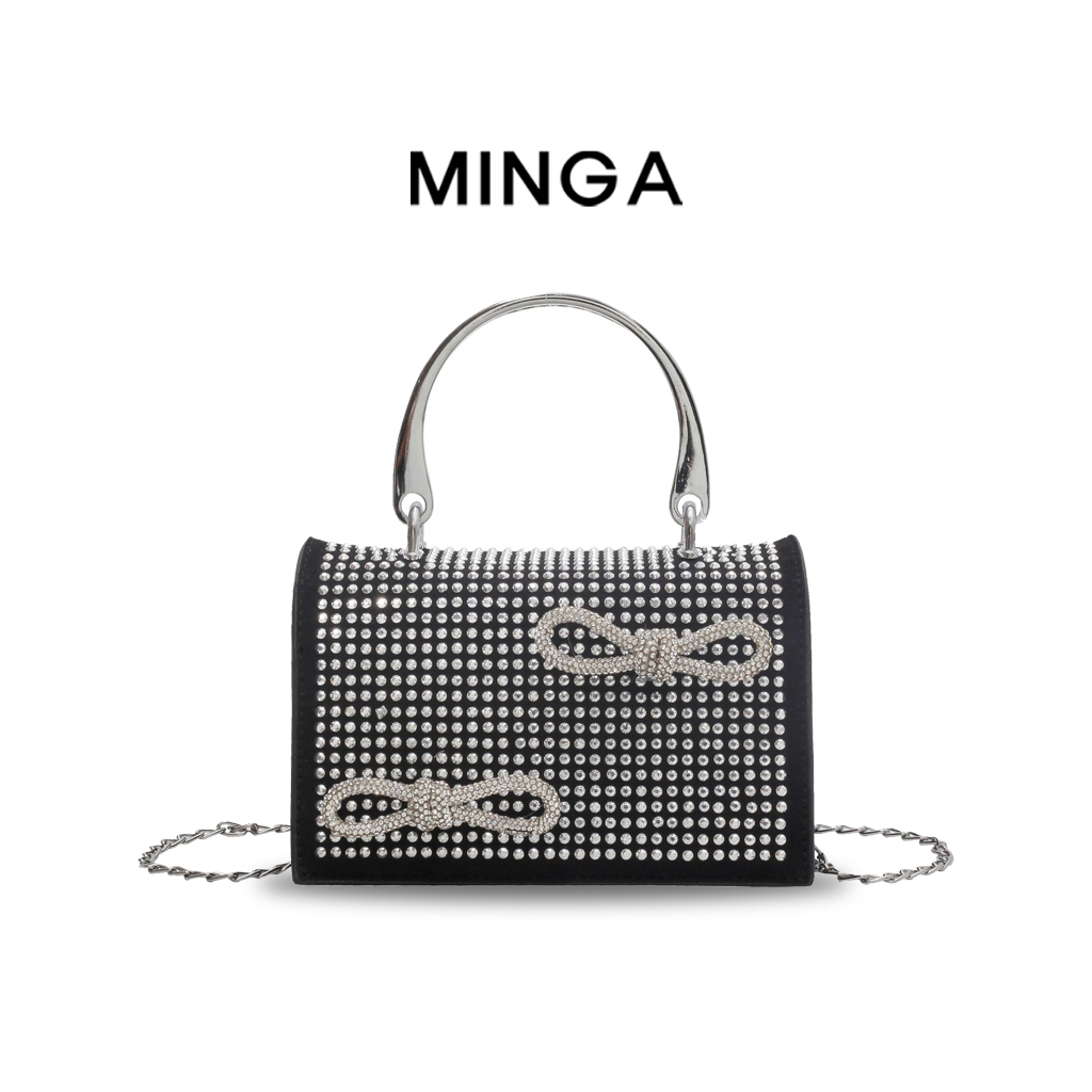 Minga Women's Handbag Crossbody Bag, Boxy Shape, Hard Form, Folding Lid ...