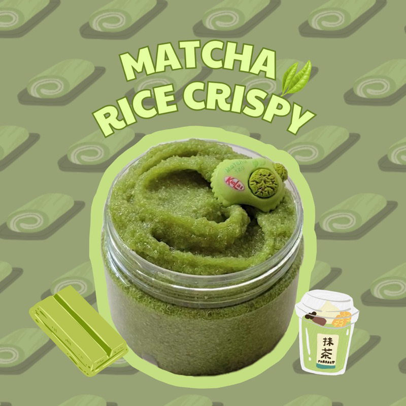 MATCHA RICE CRISPY (Snowfizz Slime), matcha imitation snow slime, green ...