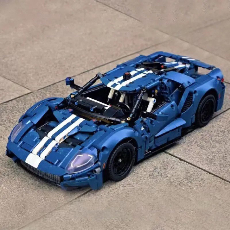 Ford GT Mustang Blue supercar assembly model opens wings at 1:10 scale ...