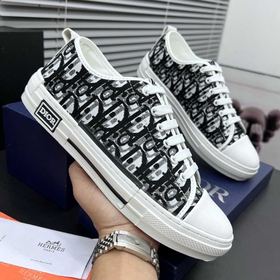 Cd Sneakers with Woven fabric and monogram brocade pattern in black ...
