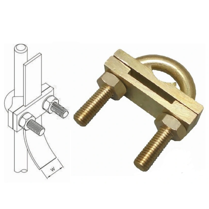 Brass U-shaped grounding cable clamp (Pole and cable clamp) | Shopee ...