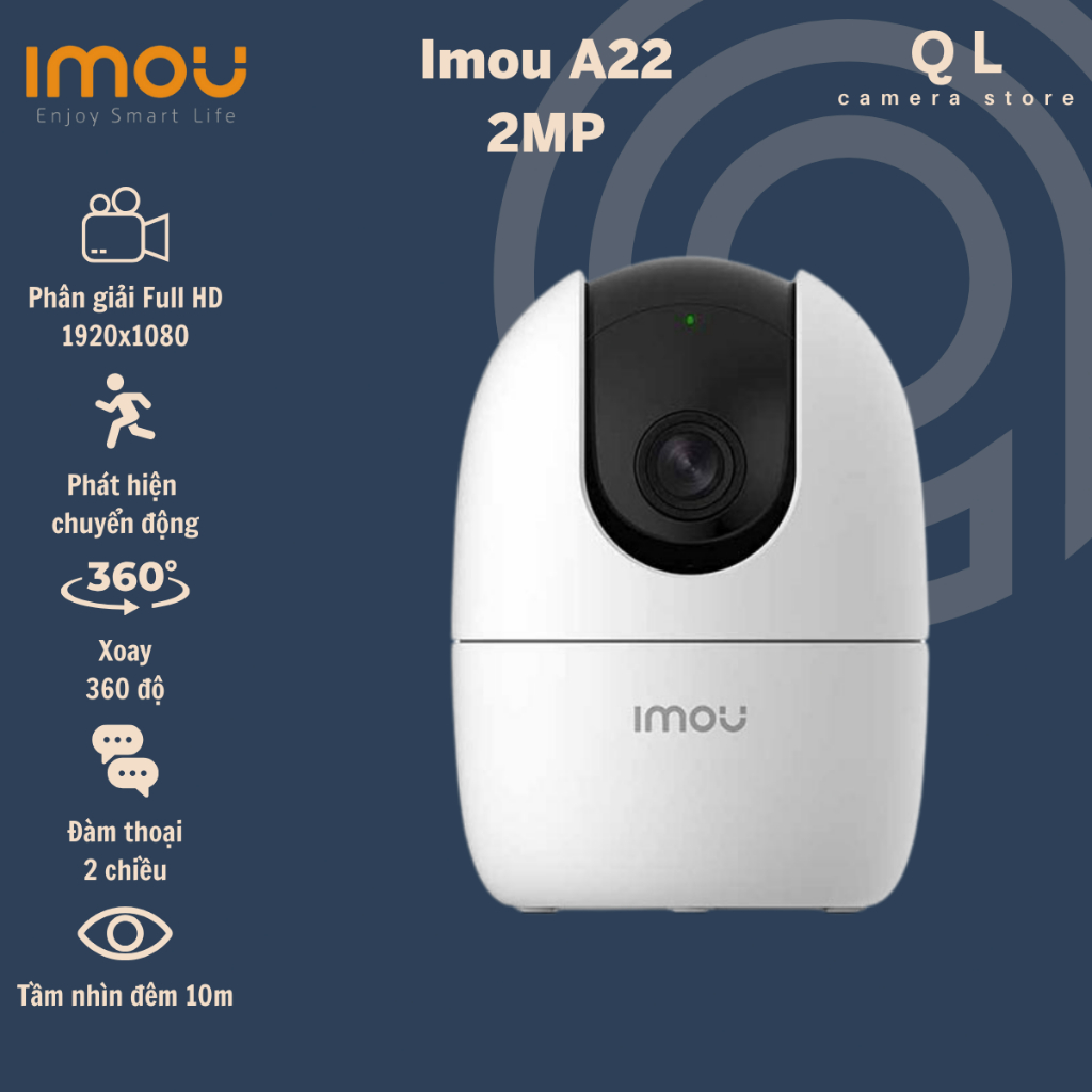 Imou Wifi Indoor Camera A22EP-A42EP 1080P (2M) And 4M) Rotate 360 ...