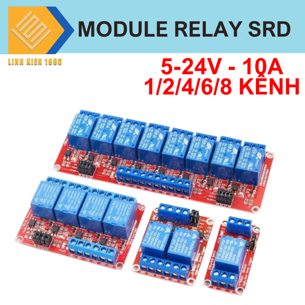 Relay Module 1 / 2 / 4 / 6 / 8 Channel 24v10a High / Low Size | Shopee ...