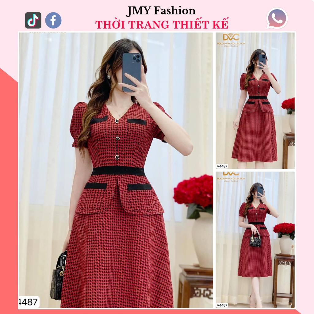 V4487 Office Spread Black Red And Spread Skirt Dolce Viva Colection Dvc Red Spread Dress